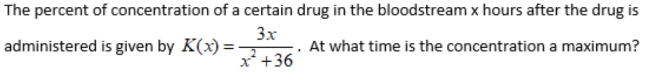Solved The percent of concentration of a certain drug in the | Chegg.com