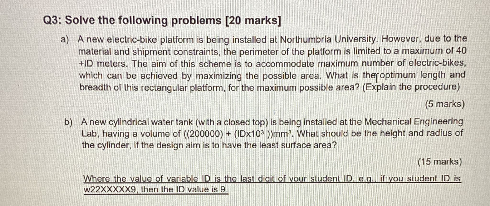 Solved Q3: Solve the following problems [20 marks] a) A new | Chegg.com
