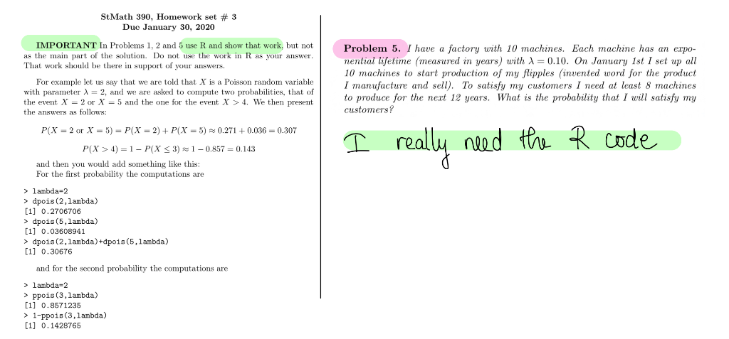 Solved St Math 390, Homework set # 3 Due January 30, 2020 | Chegg.com