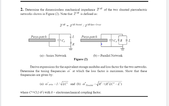 Solved 2. Determine the dimensionless mechanical impedance z | Chegg.com