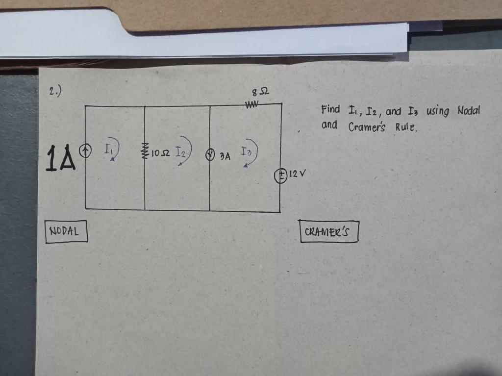 Solved Find I1,I2, and I3 using Nodal and Cramer's Rule. | Chegg.com