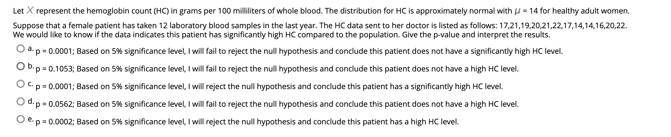 Solved Let X represent the hemoglobin count (HC) in grams | Chegg.com Solved Let X represent the hemoglobin count (HC) in grams | Chegg.com