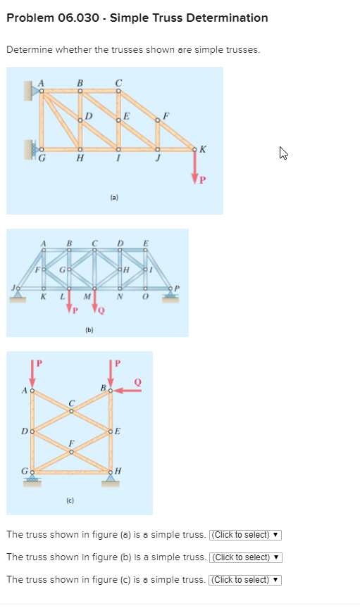 Solved Problem 06.030 - Simple Truss Determination Determine | Chegg.com