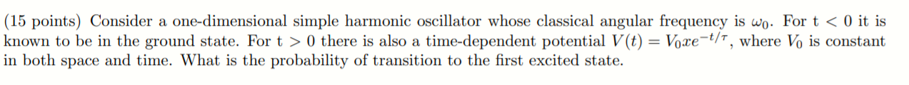 Solved (15 points) Consider a one-dimensional simple | Chegg.com