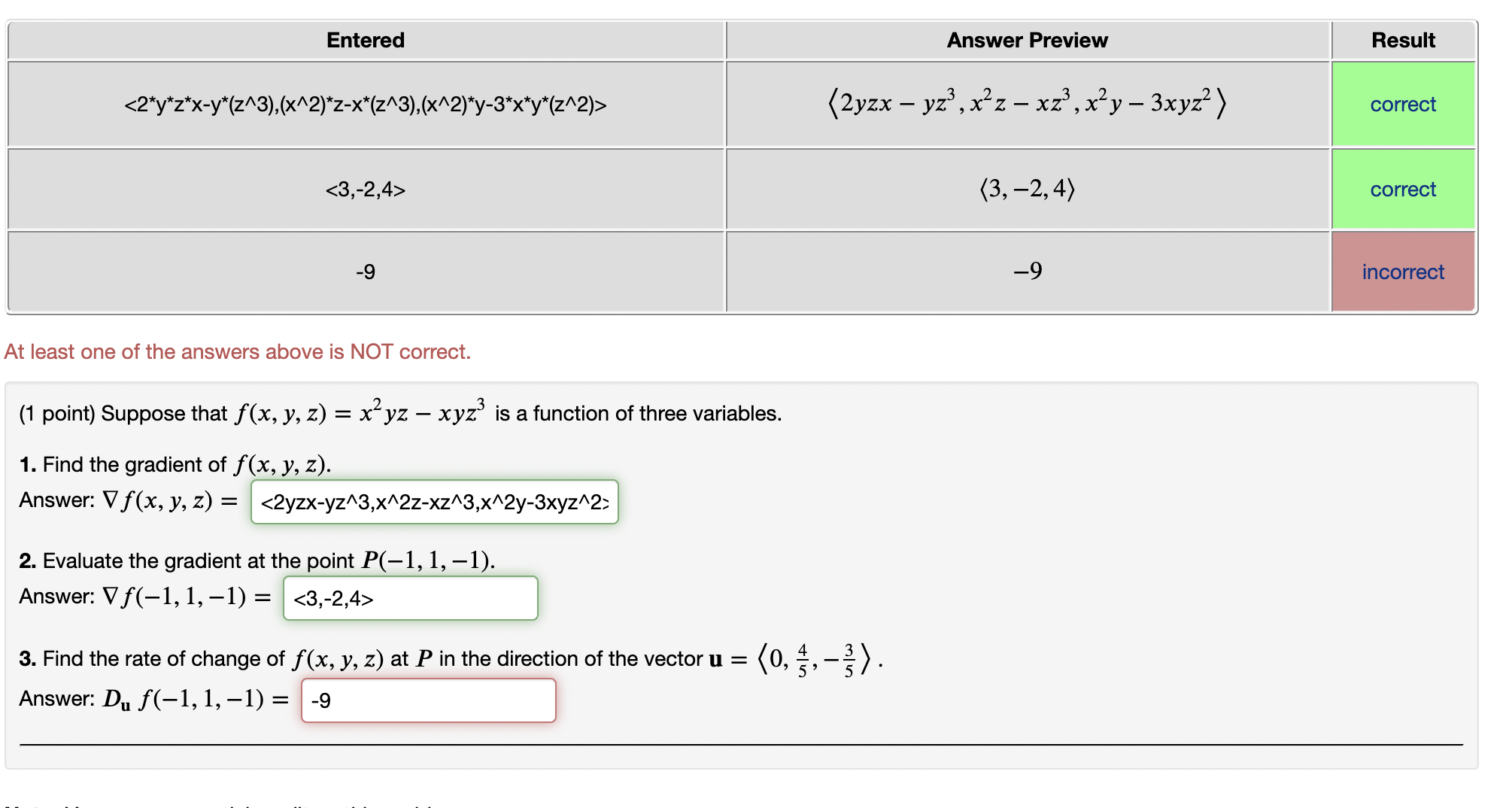 Solved (1 point) Check that the point (1,−1,1) lies on the | Chegg.com