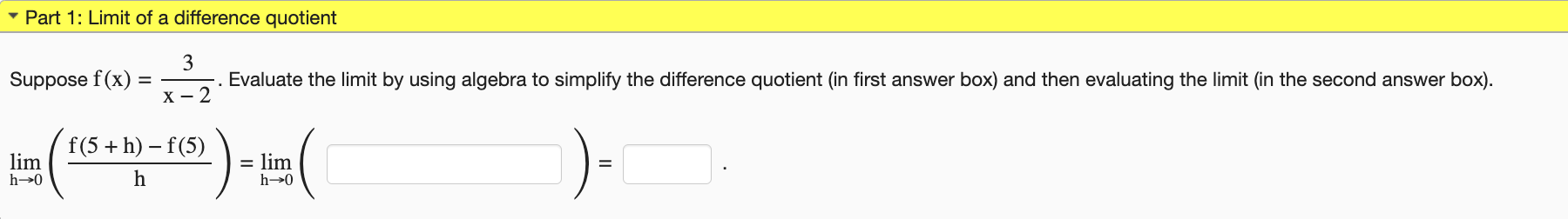 Solved Part 1: Limit of a difference quotientSuppose | Chegg.com