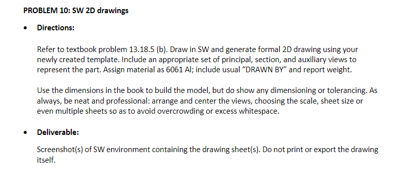 Solved please do that on solidworks and take a full | Chegg.com