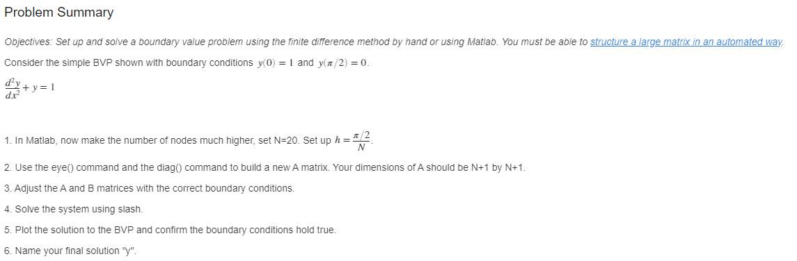 Solved Objectives: Set up and solve a boundary value problem | Chegg.com