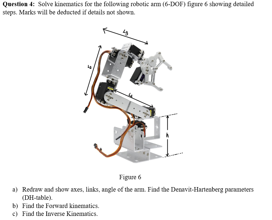 Solved Question 4: Solve kinematics for the following | Chegg.com