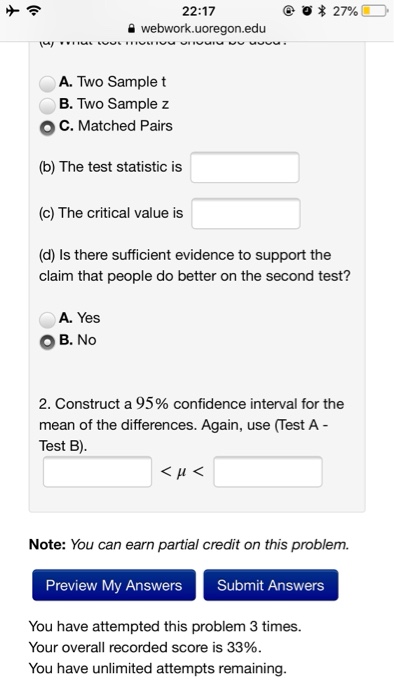 Solved 22:17 a webwork.uoregon.edu (2 points) Ten randomly | Chegg.com