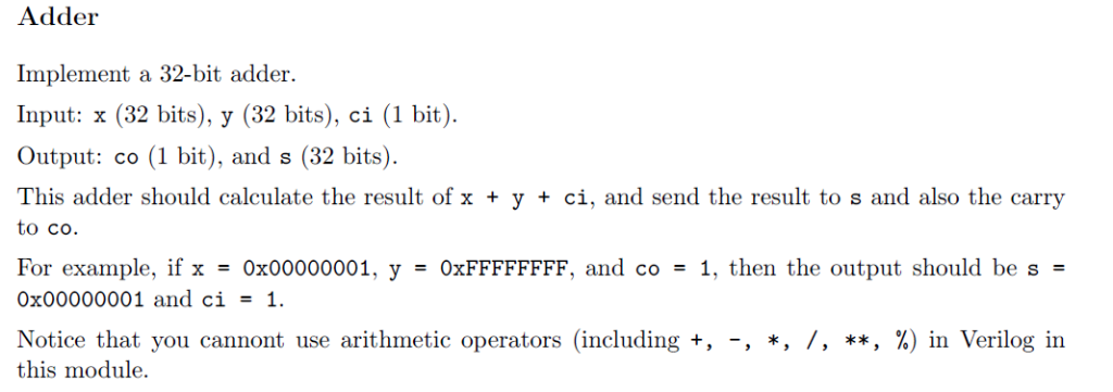 Solved //32 bit adder //To get all scores, you cannot use | Chegg.com