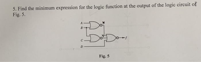 Solved 5 Find The Minimum Expression For The Logic Function 8812