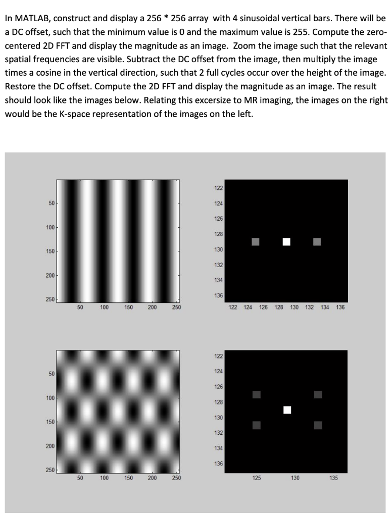 In MATLAB, construct and display a 256 * 256 array | Chegg.com