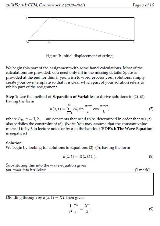 Solved The problem is concerned with a uniform string | Chegg.com
