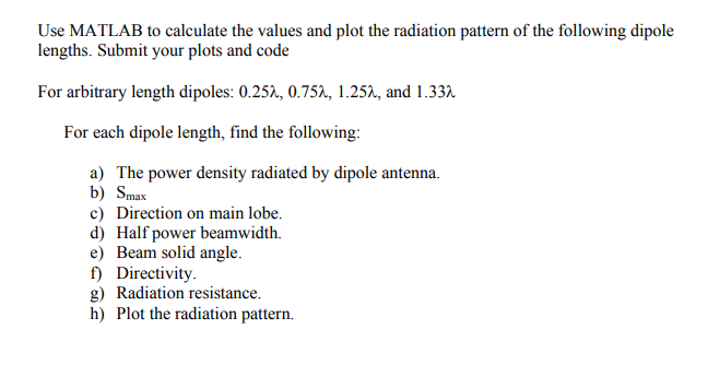 Use MATLAB to calculate the values and plot the | Chegg.com