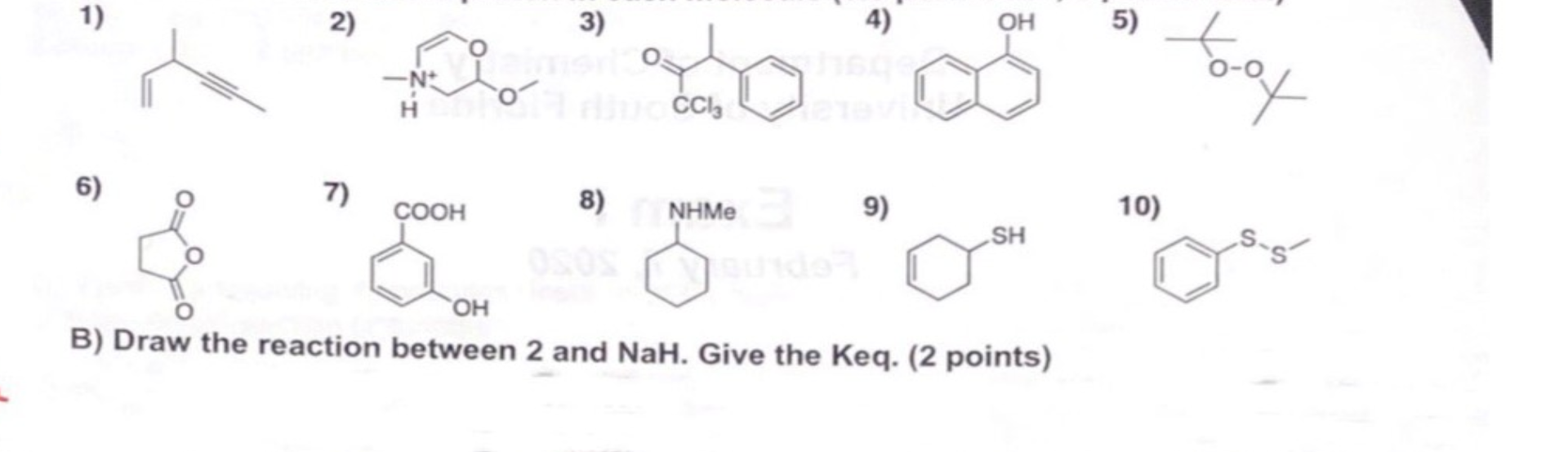 Solved Draw the reaction between compound 2 and NaH. Give | Chegg.com