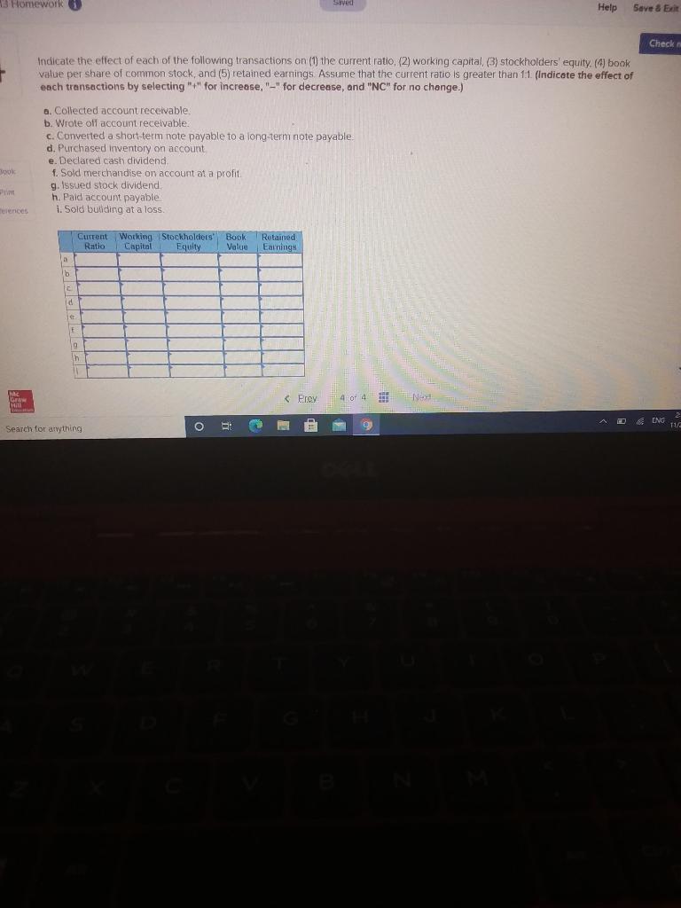 Solved 13 Homework Swed Help Save & E Check Indicate the | Chegg.com
