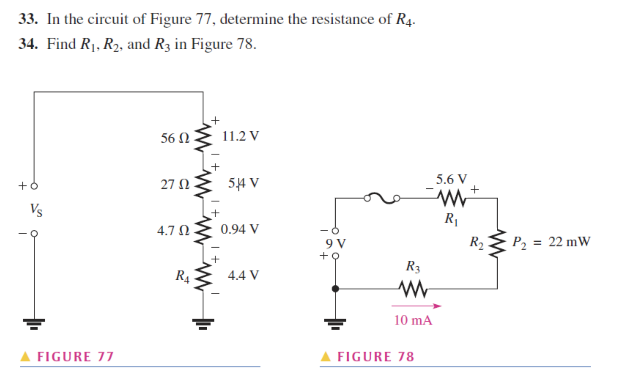 Solved 33. In the circuit of Figure 77, determine the | Chegg.com
