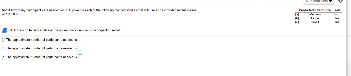 Question Help About how many participants are needed | Chegg.com