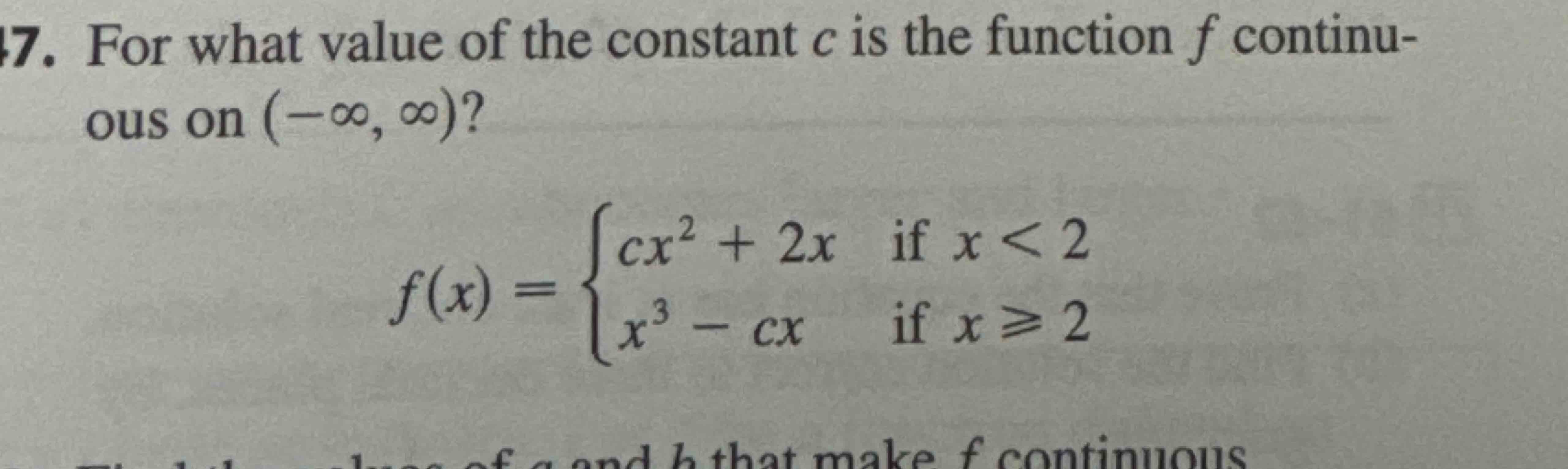 Solved For what value of the constant c ﻿is the function f | Chegg.com