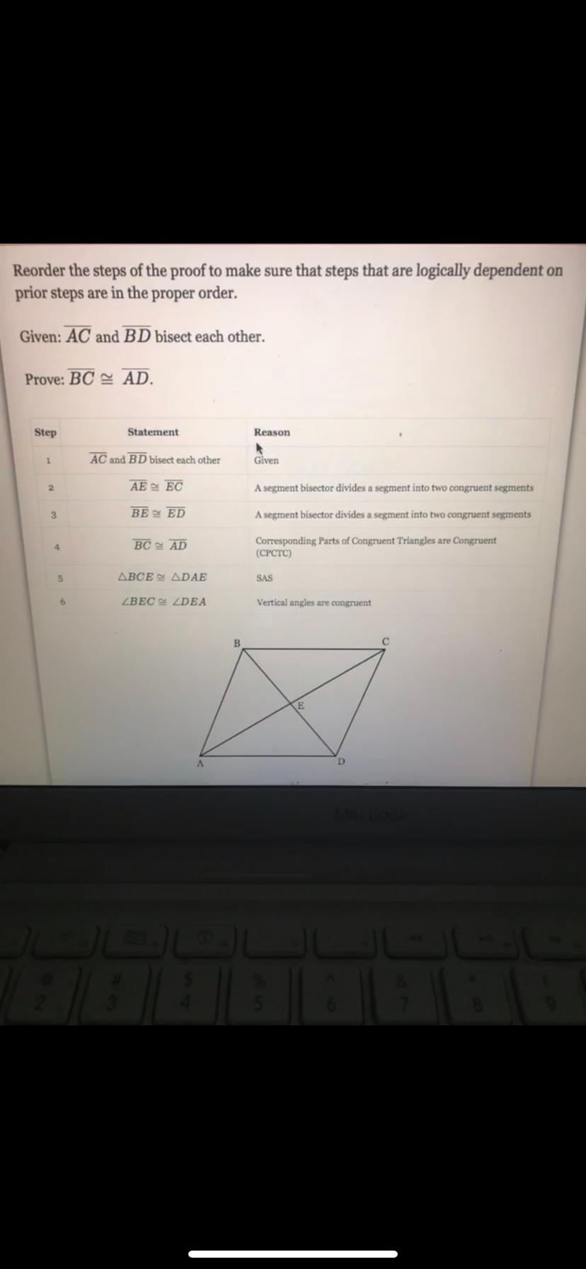 Solved Reorder the steps of the proof to make sure that | Chegg.com
