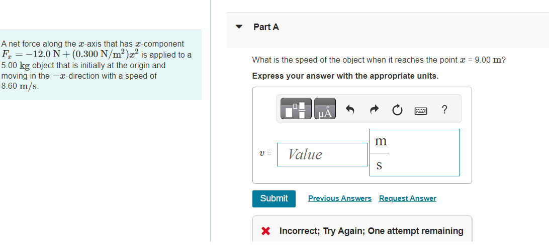 Solved A net force along the x-axis that has x-component | Chegg.com