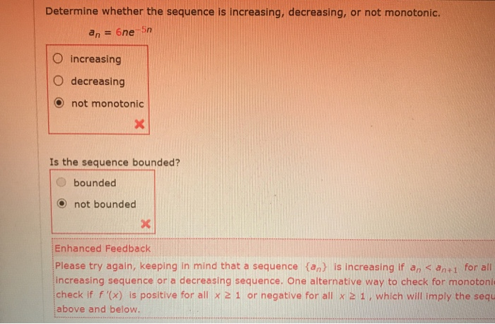 Solved Determine whether the sequence is increasing, | Chegg.com