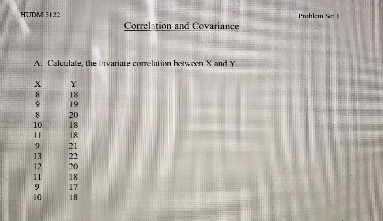 Solved How do you calculate the correlation between X and Y | Chegg.com