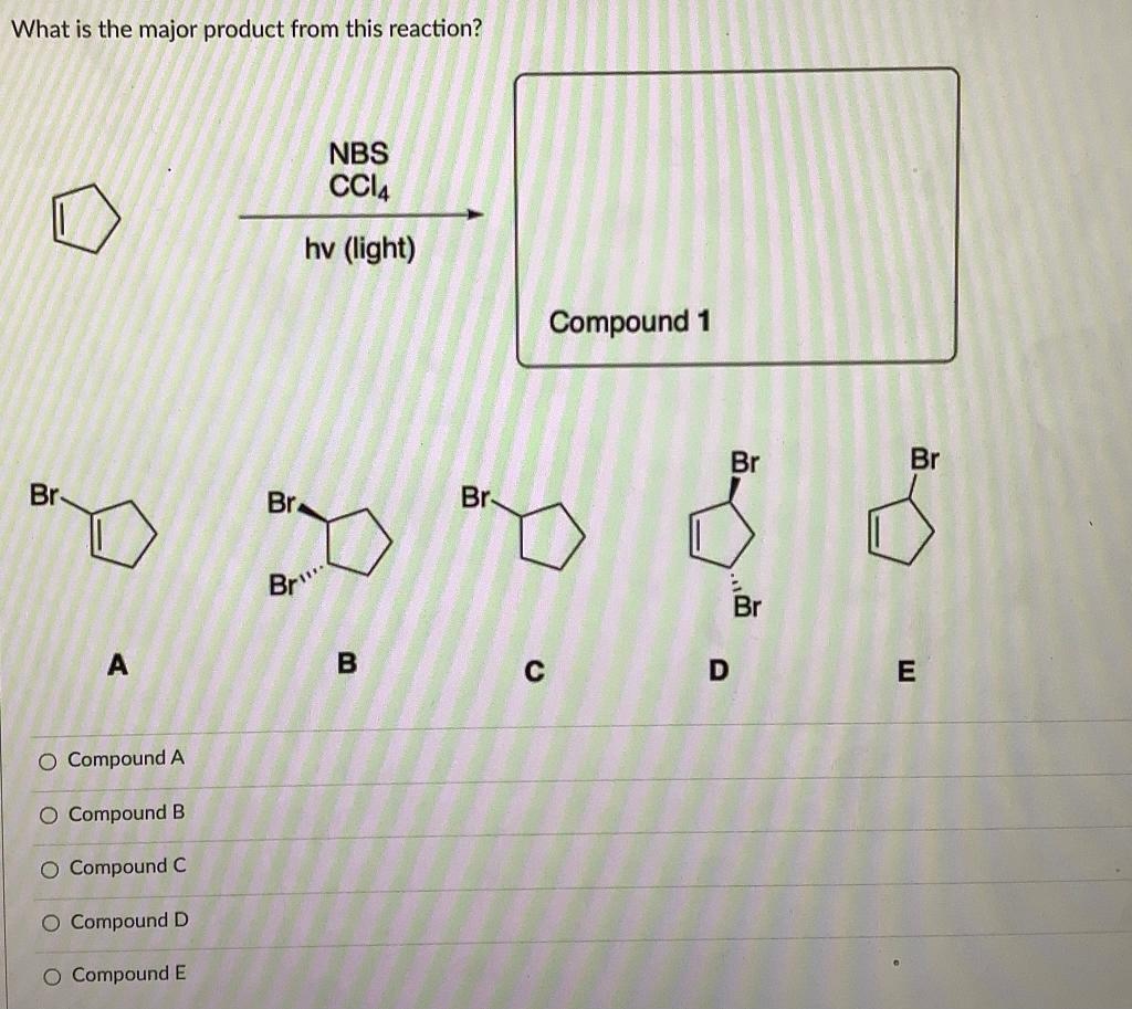 Solved What is the major product from this reaction? | Chegg.com