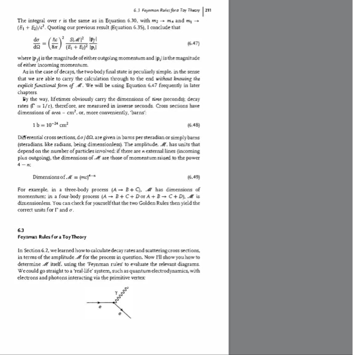 Solved The integral over r is the same as in Equation 6.30, | Chegg.com