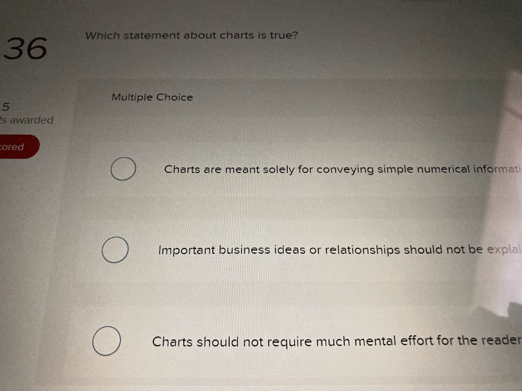 Solved 36Which statement about charts is true?Multiple | Chegg.com