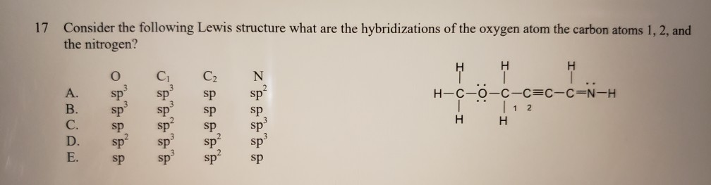 Solved 17 Consider the following Lewis structure what are | Chegg.com