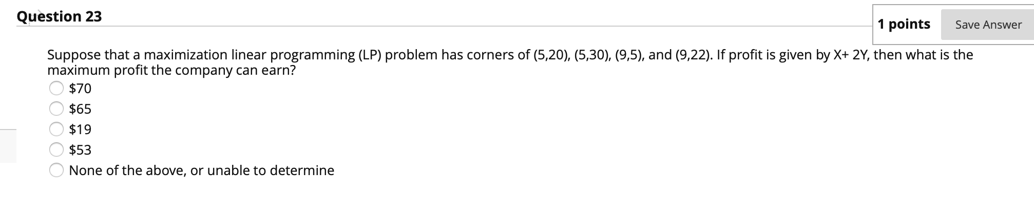 Solved Question 23 1 points Save Answer Suppose that a | Chegg.com