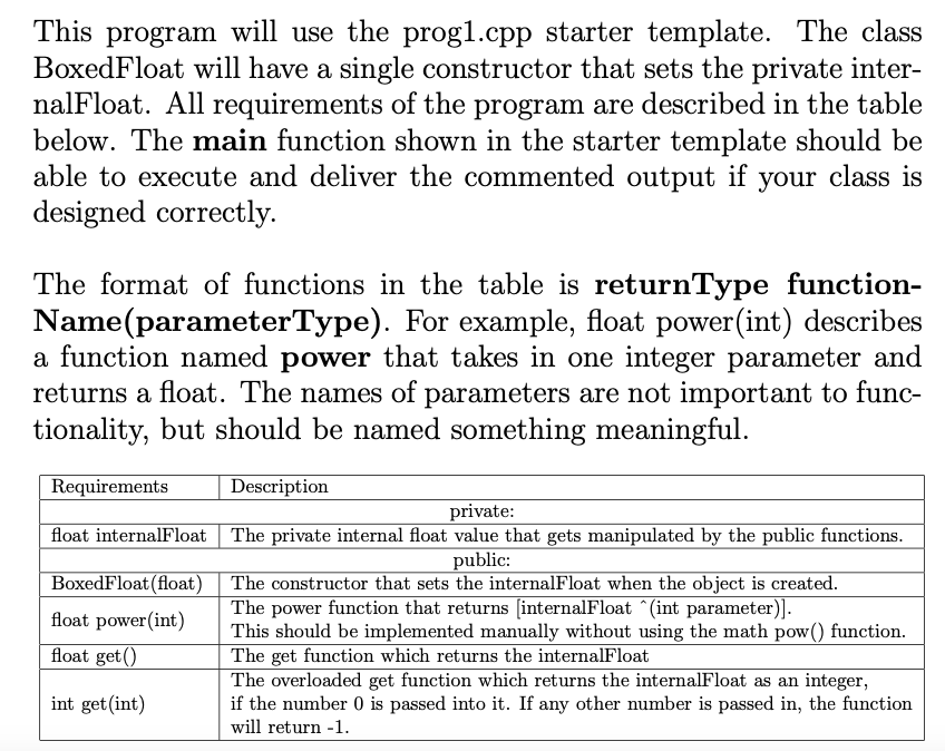 Solved This Program Will Use The Prog1 Cpp Starter Template