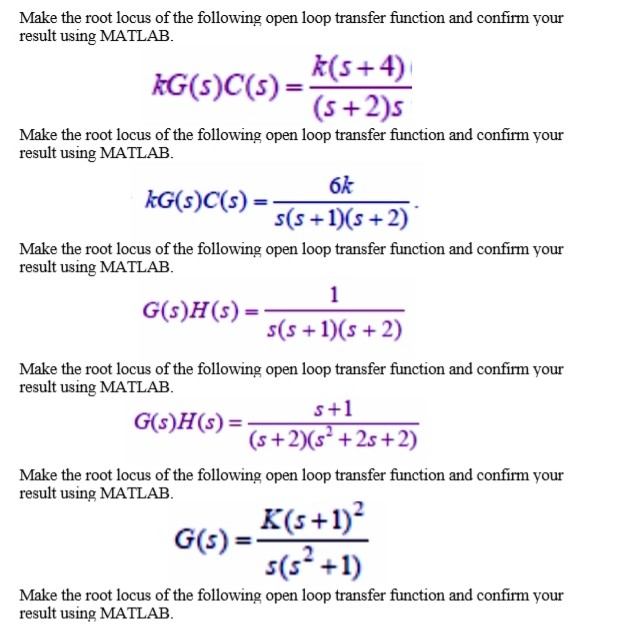 Solved Make the root locus of the following open loop | Chegg.com