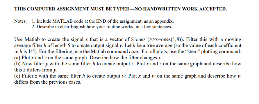 Solved THIS COMPUTER ASSIGNMENT MUST BE TYPED-NO HANDWRITTEN | Chegg.com