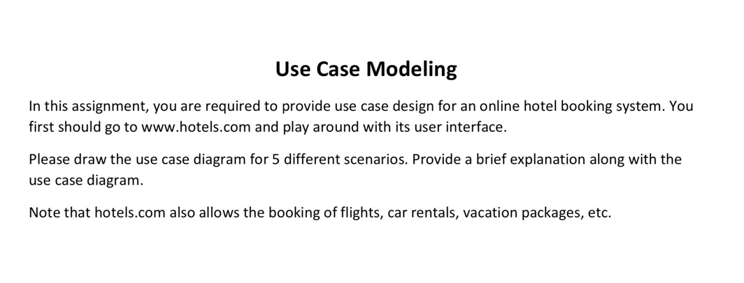 Use Case Modeling In this assignment, you are | Chegg.com