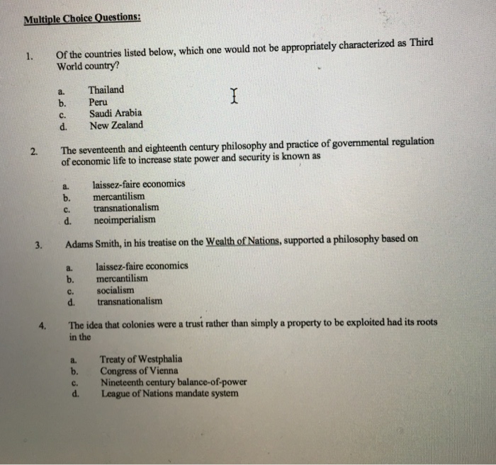 Solved Multiple Choice Questions: Of the countries listed | Chegg.com