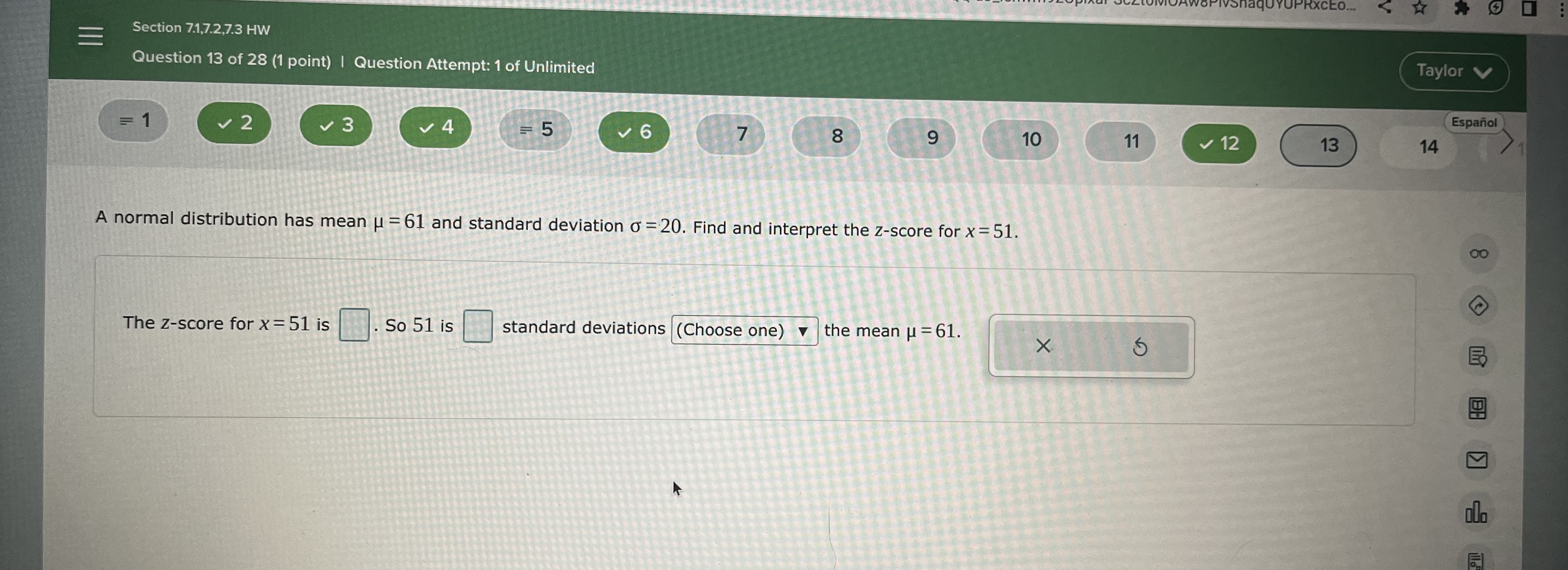 Solved A Normal Distribution Has Mean μ 61 ﻿and Standard