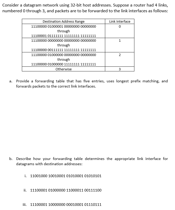 Solved Consider a datagram network using 32-bit host | Chegg.com