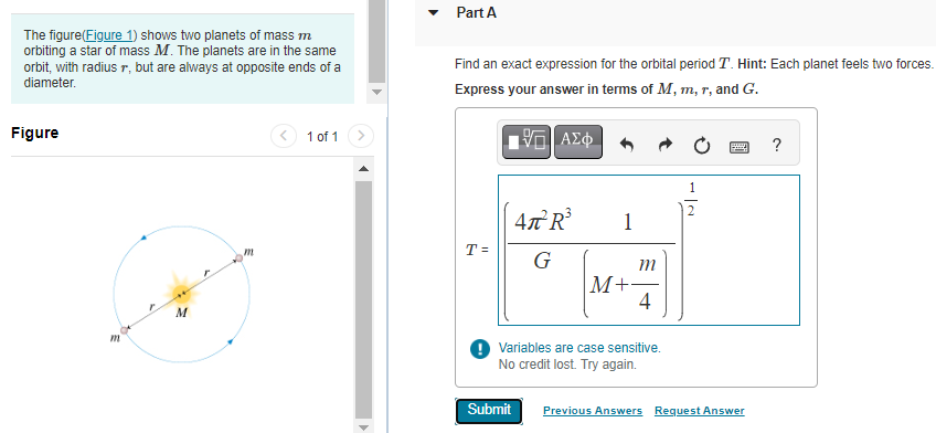 Solved The figure shows two planets of mass m orbiting a | Chegg.com