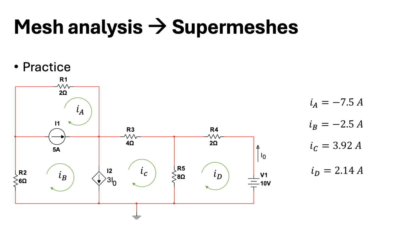 Solved Find the value of IA, IB, IC ﻿and ID, ﻿using | Chegg.com