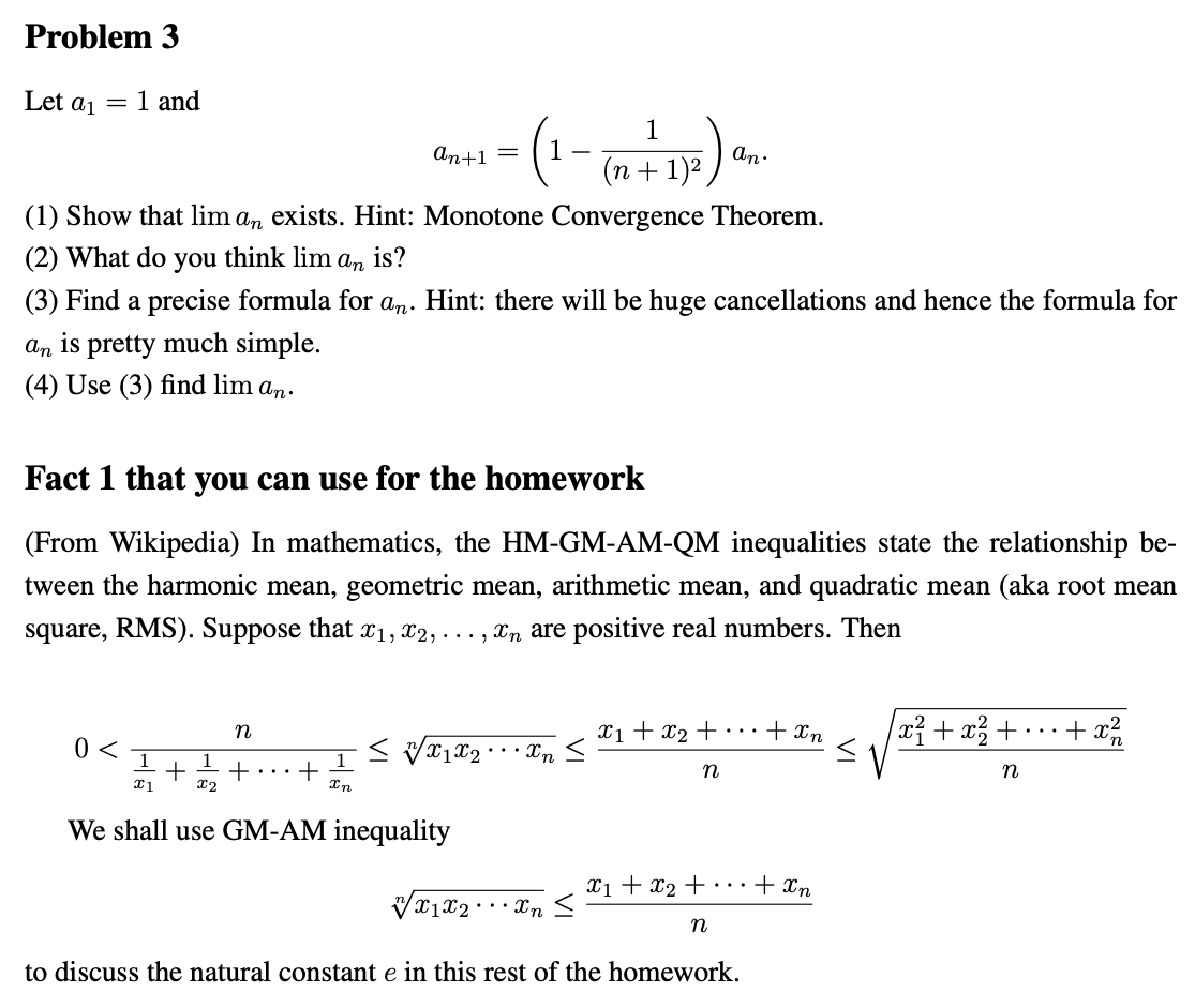 Solved Let a>0. Prove that limna=1. Hint: If a⩾1, then | Chegg.com