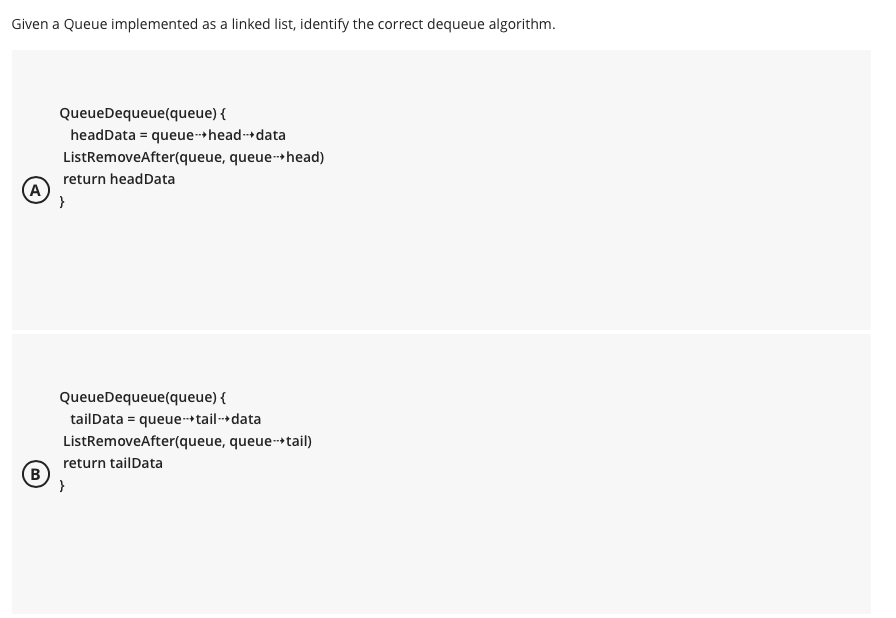 Solved Given a Queue implemented as a linked list, identify | Chegg.com