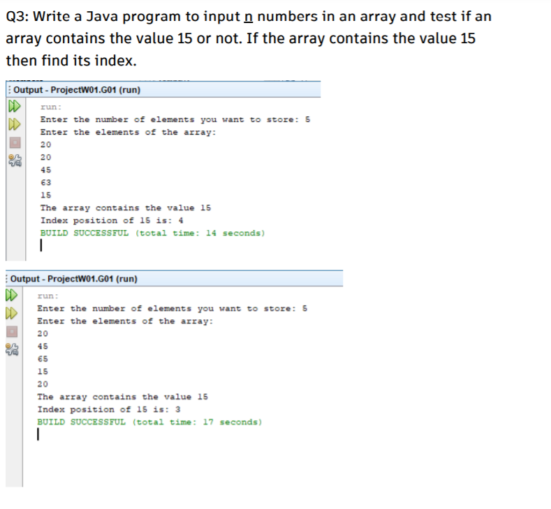 Solved Q2 Write A Java Program To Input N Numbers In An