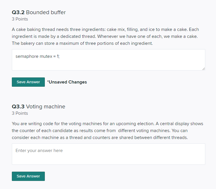 Solved Q3.2 Bounded buffer 3 Points A cake baking thread | Chegg.com