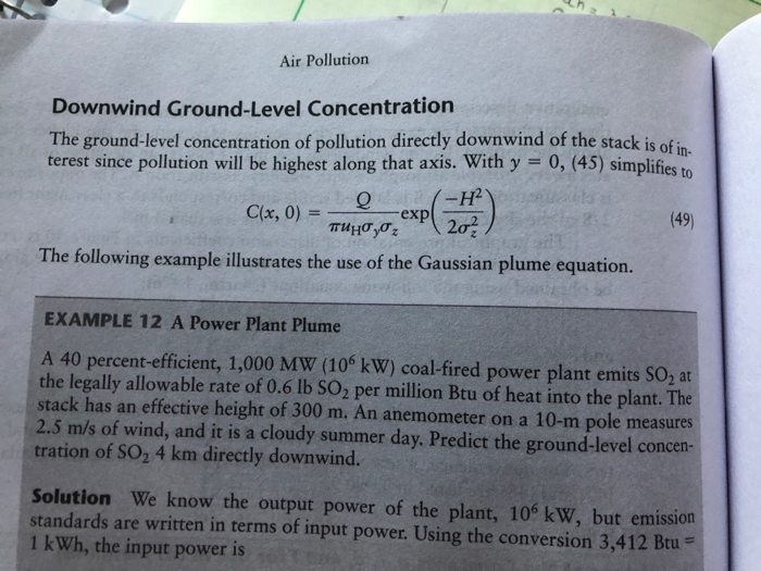 Solved 1. SOx are released from a stack with an effective | Chegg.com
