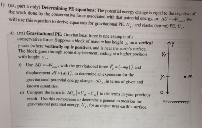 Solved 1) (ex, part a only) Determining PE equations: The | Chegg.com
