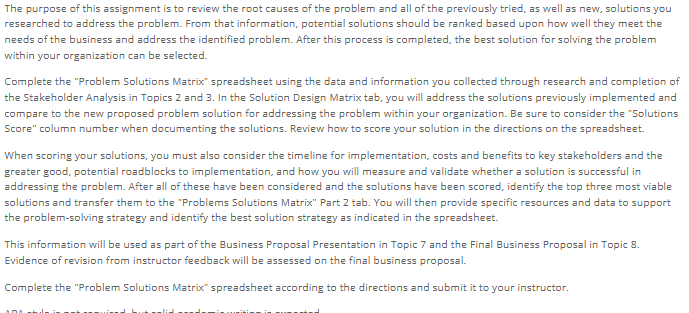 Problem Solutions Matrix Part 2 Directions: Transfer | Chegg.com