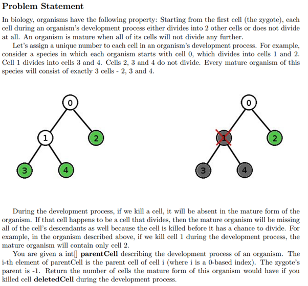Solved Problem Statement In biology, organisms have the | Chegg.com